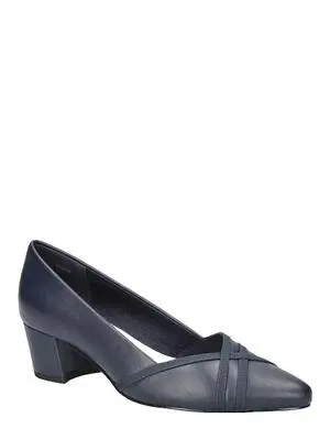 EASY WORKS BY EASY STREET EASY STREET Lotus Pointed Toe Pump Navy