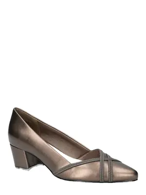 EASY WORKS BY EASY STREET EASY STREET Lotus Pointed Toe Pump Pewter