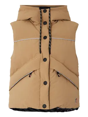 Moncler Arolla Appliquéd Quilted Shell Down Vest - Brown