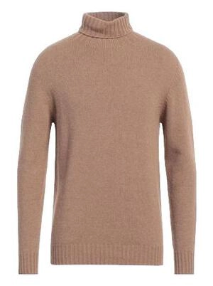 Alpha Studio Recycled Wool Blend Turtleneck Sweater - Camel