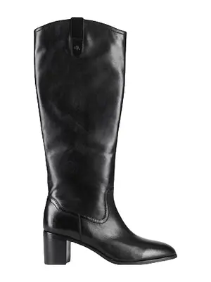 Ralph Lauren Carla Leather Riding Boots - Black
