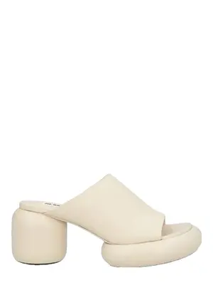 JIL SANDER Leather Slide Sandals - White