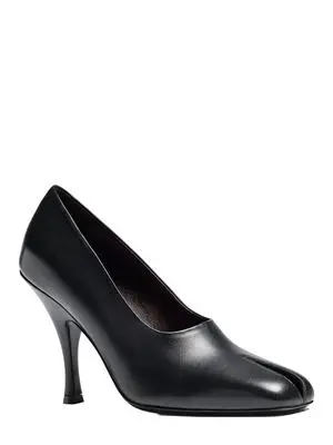 Khaite Eva Peep-toe Leather Pumps - Black