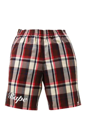 A BATHING APE Check Shorts - Red