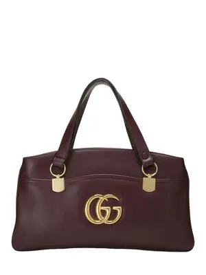 Gucci Gg Leather Arli Shoulder Bag - Burgundy