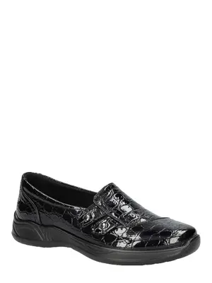 EASY WORKS BY EASY STREET EASY STREET Tune Monk Strap Shoe Black Patent Croco