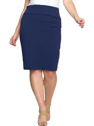 L I V D Molly Pencil Skirt - Navy