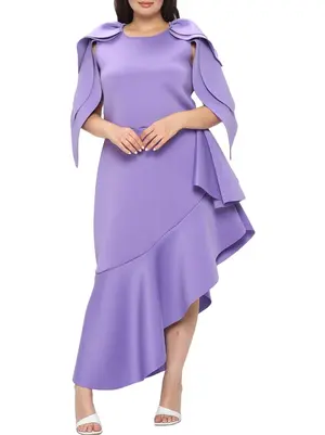 L I V D L I V D Kaskade Asymmetric Ruffle Dress Light/pastel Purple