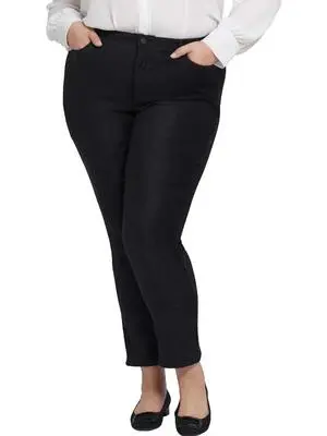 NYDJ Sheri Slim Faux Suede Pants - Black