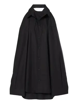 Balenciaga Suspended Cotton Shirt Dress - Black