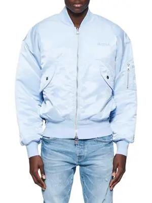 PURPLE BRAND Oversize Satin Bomber Jacket - Blue