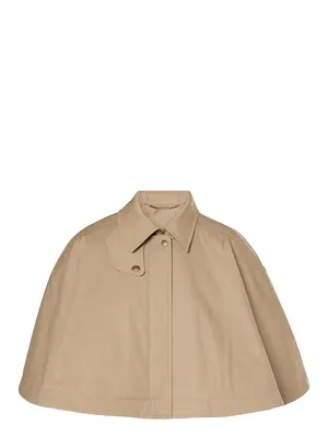 Chloé Cropped Cotton Gabardine Cape - Beige