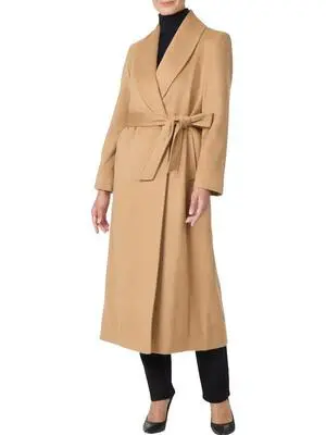 Sofia Cashmere Wrap Coat - Camel