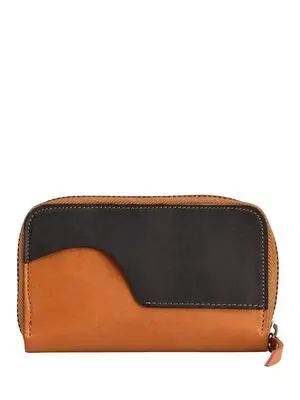 SAREP + ROSE Large Zip-around Crossbody Wallet Bag - Cinnamon Brown