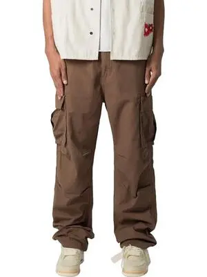 Mnml Ultra Baggy Cotton Cargo Pants - Brown