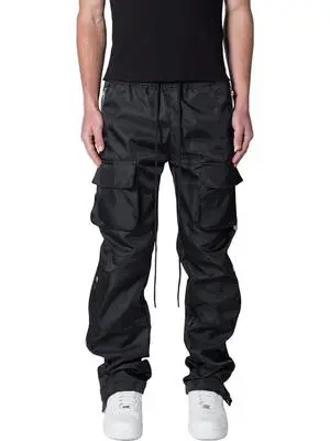 Mnml Side Snap Nylon Cargo Pants - Black