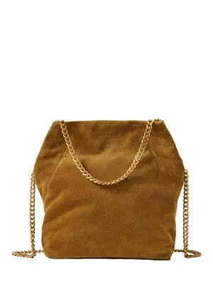 Veronica Beard Small Slouch Metallic Leather Shoulder Bag - Acorn