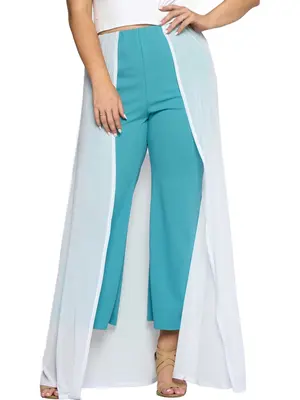 L I V D L I V D Walk Through Mesh Pants Turquoise/aqua