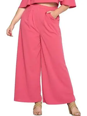 L I V D Rachel Pocket High Waist Wide Leg Pants - Pink
