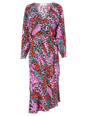 Diane Von Furstenberg Eloise Leopard-print Midi Dress - Multicoloured