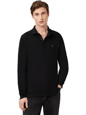 ALLSAINTS Reform Long Sleeve Ramskull Polo Shirt - Blue