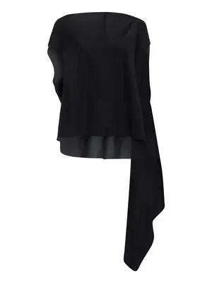 Proenza Schouler Ondine Draped Top - Black