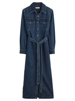 Madewell Denim Midi Shirtdress With Tie Waist - Avenida Wash