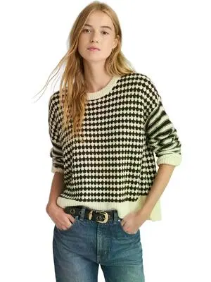 Madewell Mixed Stripe Pullover Sweater - Ivory And Brown Stripe