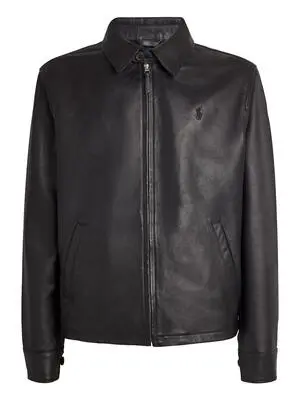 Ralph Lauren Leather Blouson Jacket - Black