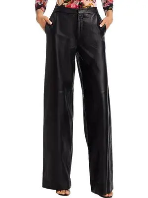 L'Agence Livvy Leather Pants - Black