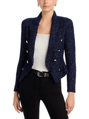 L'Agence Bethany Knit Blazer - Midnight/nickle