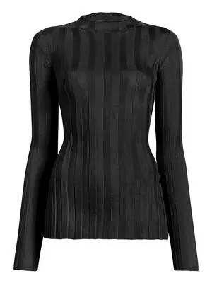 Khaite Cosette Ribbed-knit Top - Black