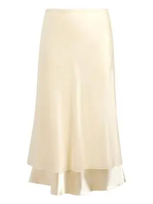 Khaite Monina Chiffon-satin Midi Skirt - Off-white