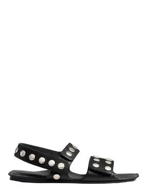 Khaite Boden Studded Leather Sandals - Black