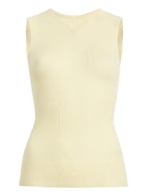 Khaite Renato Sheer-knit Top - Yellow