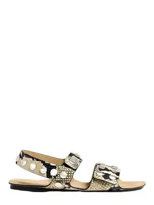 Khaite Boden Studded Leather Sandals - Python