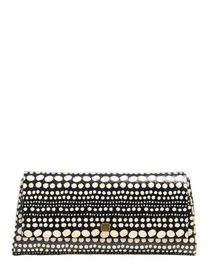 Khaite Khaite Audrey Printed Python-Effect Leather Clutch Black,white