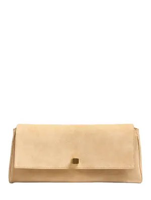 Khaite Audrey Suede Clutch Neutral