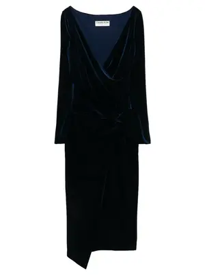 Chiara Boni La Petite Robe Knot-detail Midi Dress - Blue