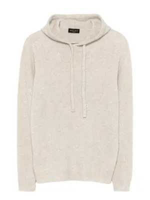 ROBERTO COLLINA Marl Knit Hoodie - Neutrals