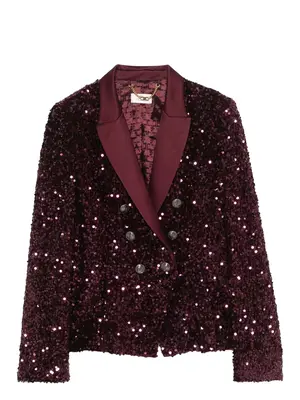 Elisabetta Franchi Sequin Blazer - Red