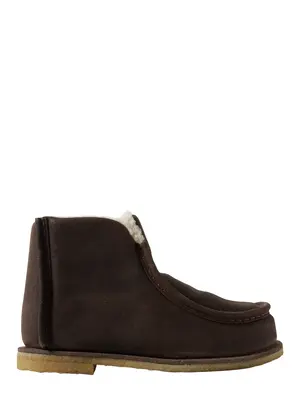 JW Anderson Shearling-lined Ankle Boots - Brown