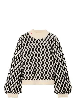 Perfect Moment Perfect Moment Carving Air Wool And Cashmere-Blend Jacquard Sweater Cream
