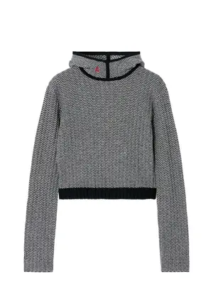Perfect Moment Jazzy Jacquard-knit Hoodie - Gray