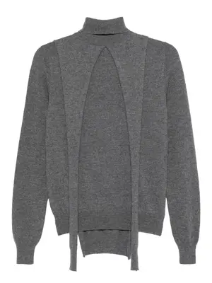 MORDECAI Draped Detailed Sweater - Grey