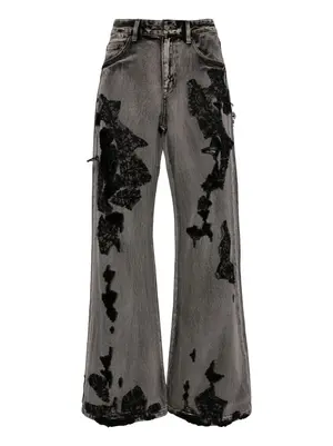 JNBY Distressed Wide-Leg Jeans