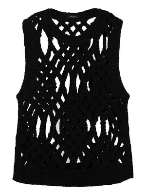 TAAKK Open-knit Wool Vest - Black