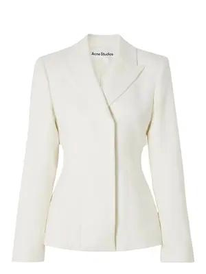 Acne Studios Satin-trimmed Wool-blend Twill Blazer - White