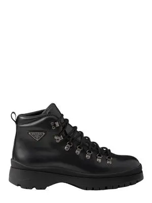 Prada Brixxen Leather Booties - Black