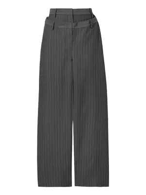 Acne Studios Layered Pinstriped Wide-leg Trousers - Gray
